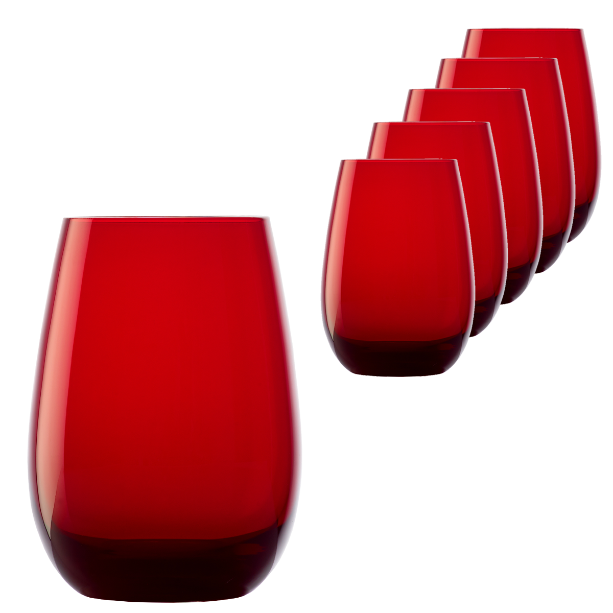 Stolzle Elements Red Water/Mixer Tumbler Glass 465ml - Set of 6 , Glassware; UK Glassware ...