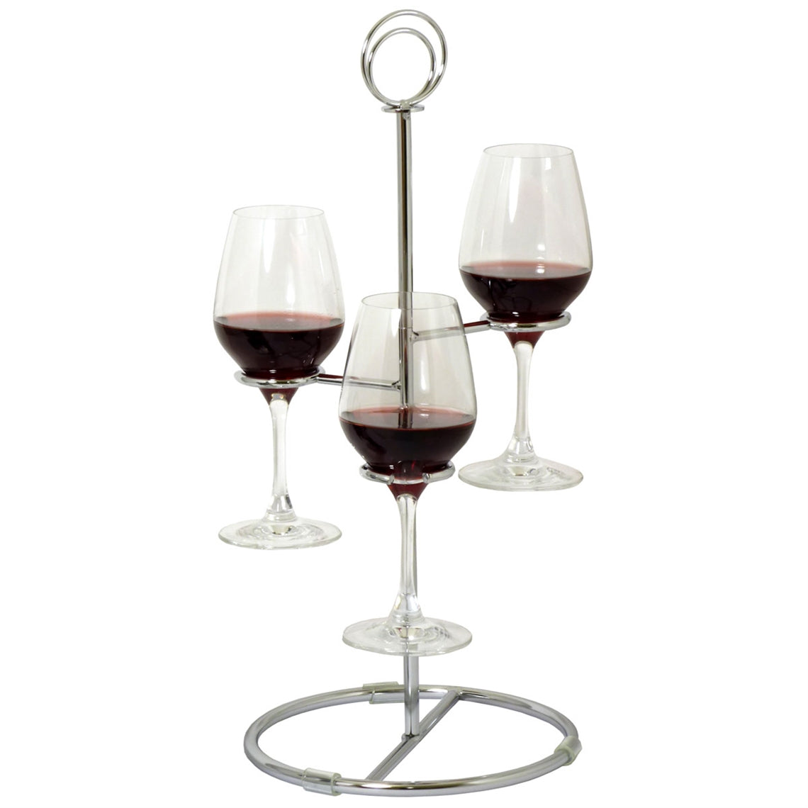 Wine Flight Tree - 3 Glass Wine Tasting Holder - Chrome, Decanting ...
