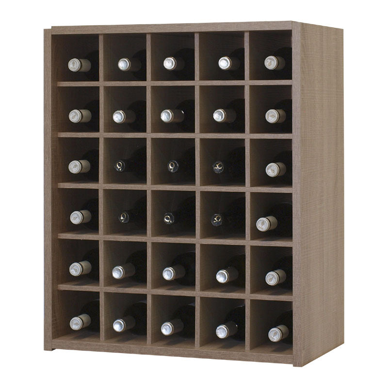 Malbec Self-Assembly Series - 30 Bottle Melamine Wine Rack Kit - Rustic ...