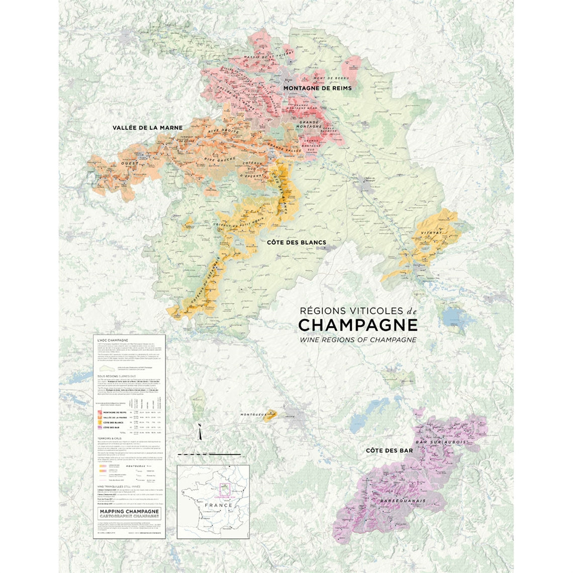 De Long’s Wine Map of Champagne - Wine Regions, Wine Education/Wine ...