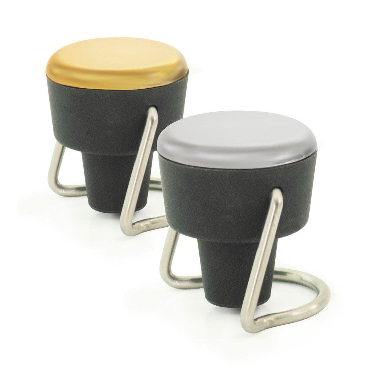 Pulltex Clip Champagne & Sparkling Wine Bottle Stopper - Black/Gold ...