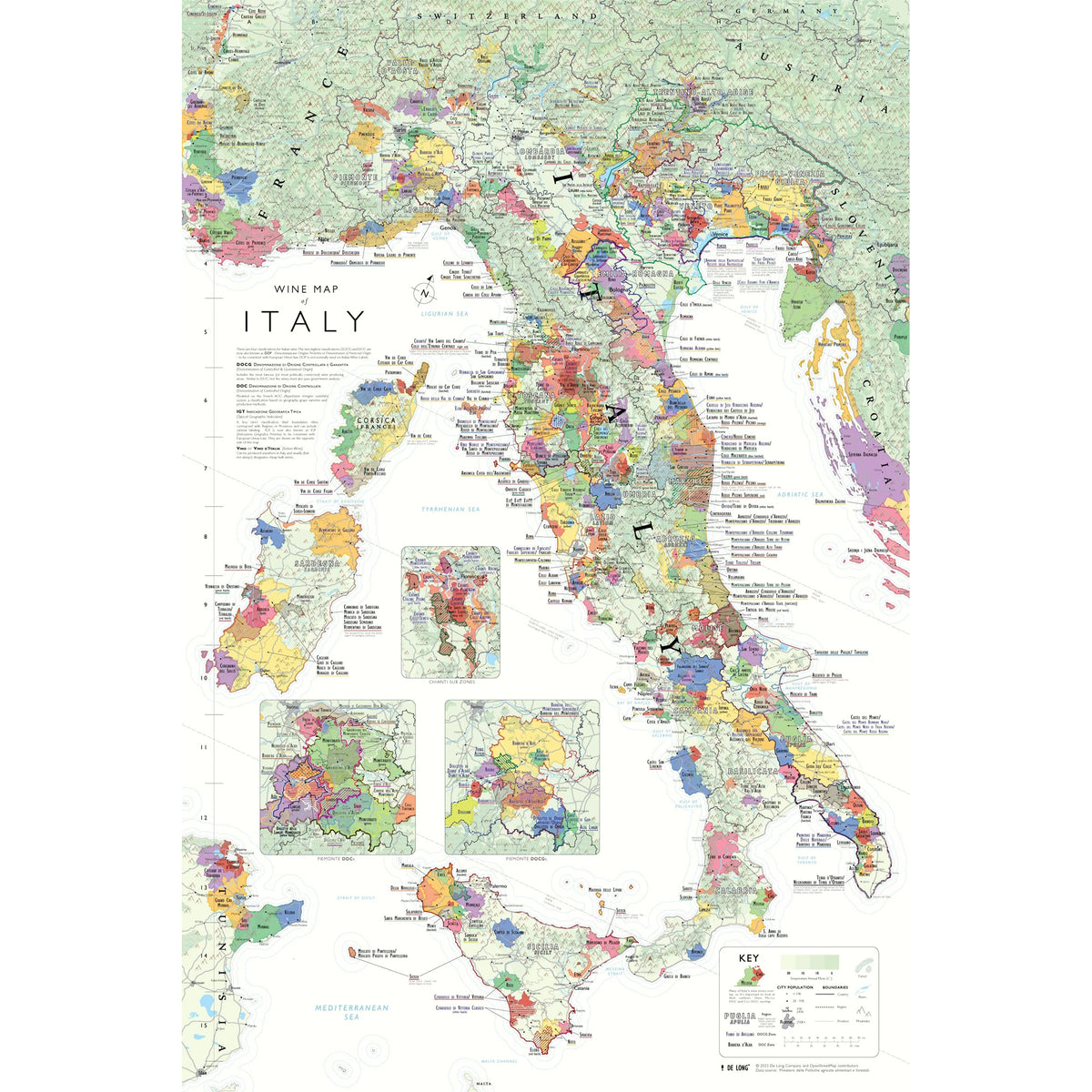 De Long Wine Maps – Regional Maps and Grape Charts – Wineware Racks ...